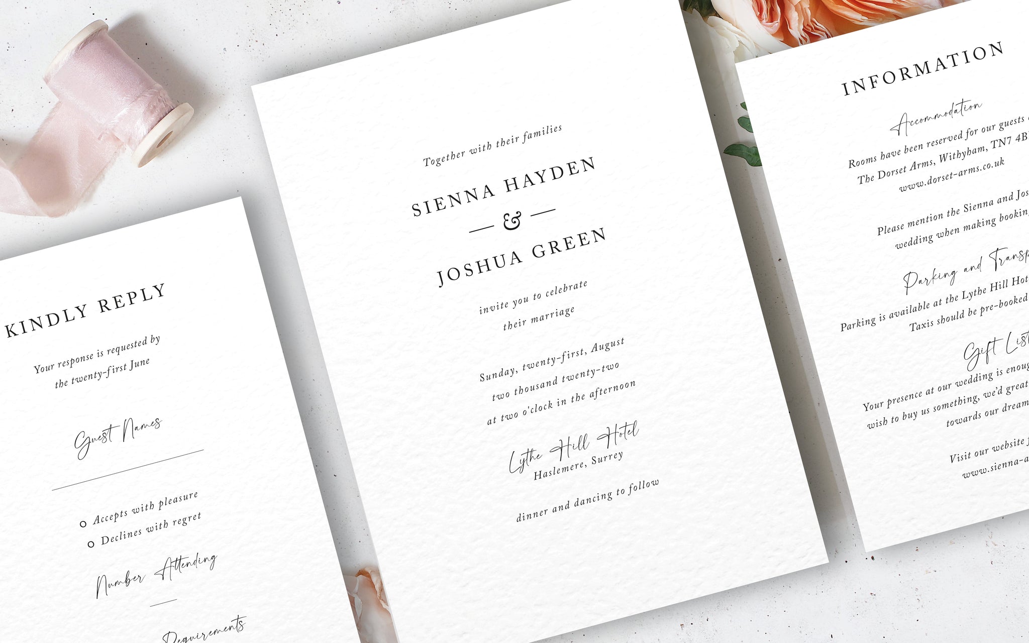 Sienna Wedding Invitation Set – Bloom Invitations
