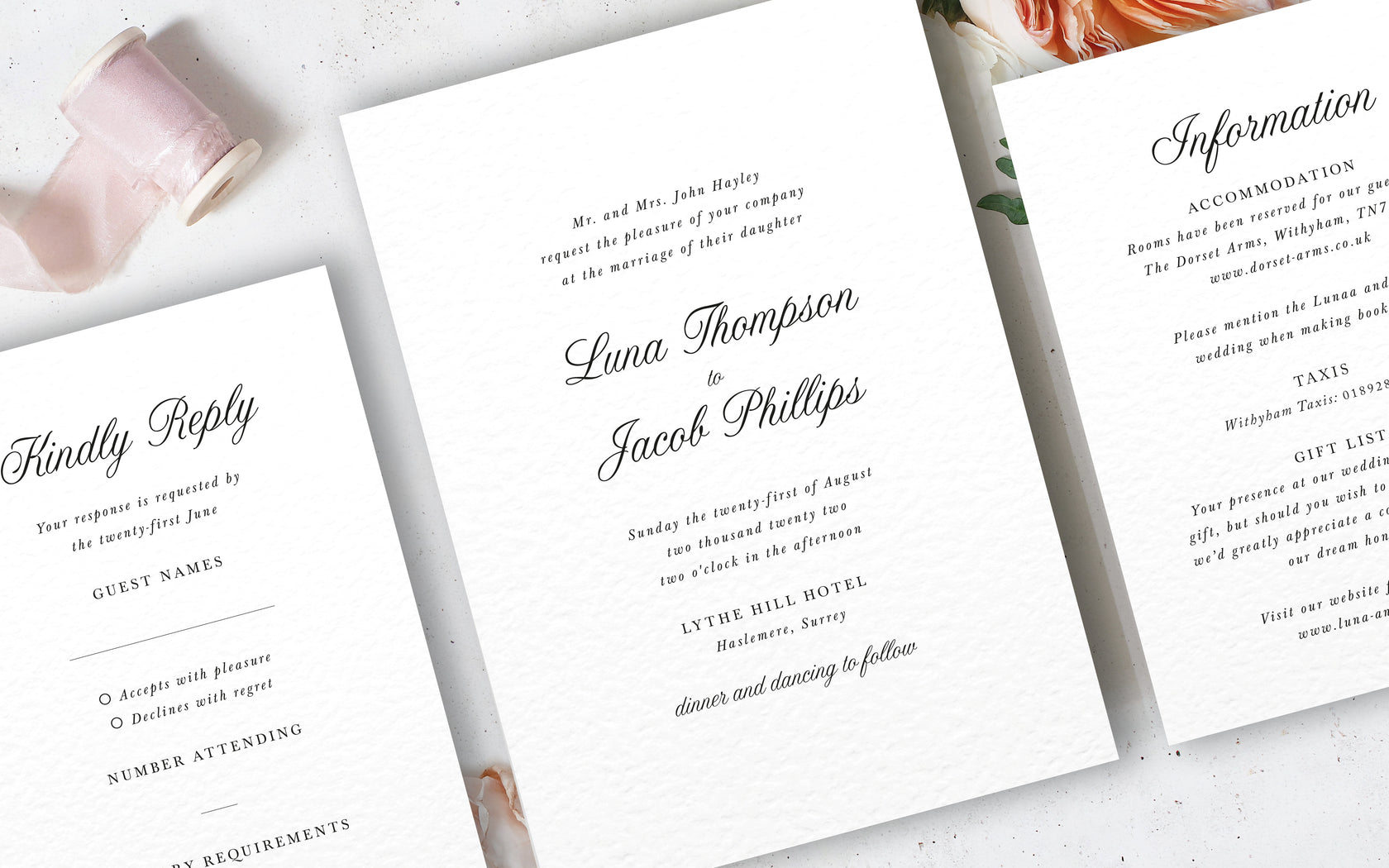 Luna Wedding Invitation Set – Bloom Invitations