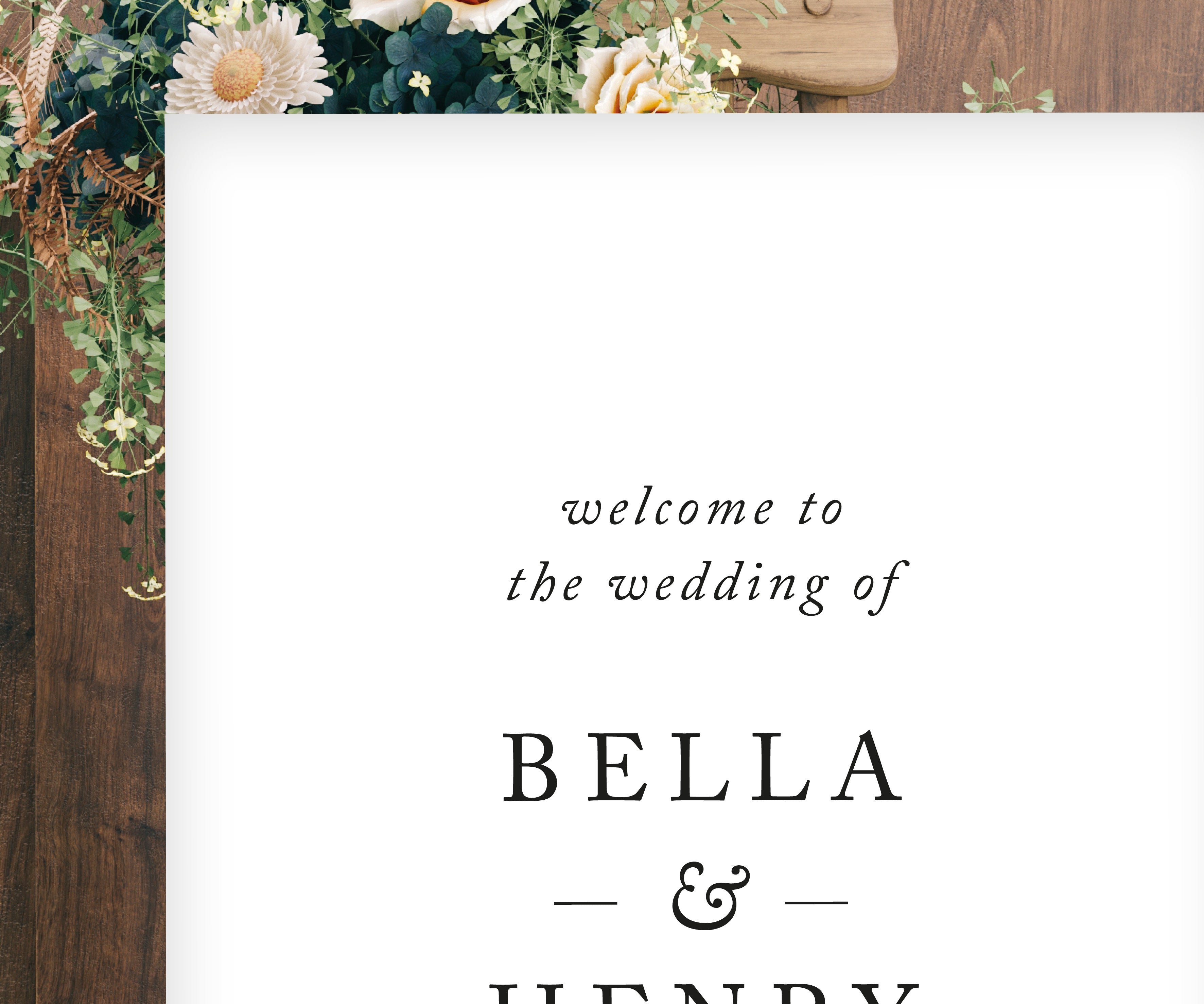 Bella Welcome Sign – Bloom Invitations